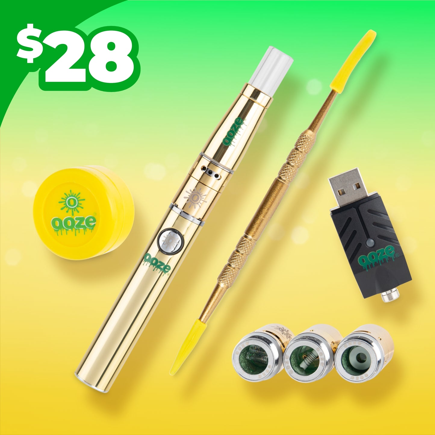 Ooze Fusion Vaporizer Kit - Gold | Dab Pen Kit