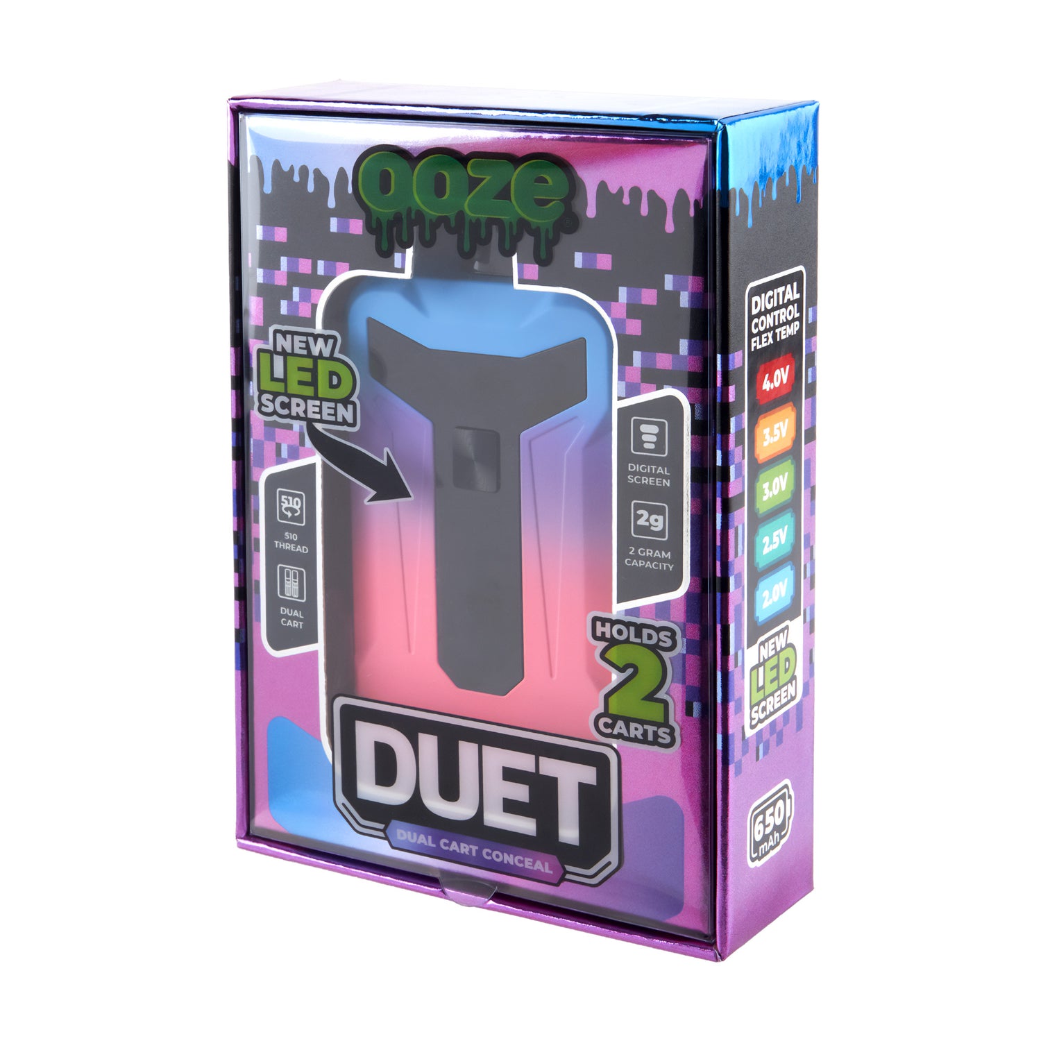 Duet Blue and Pink Twilight Concealed Vape Battery | Ooze