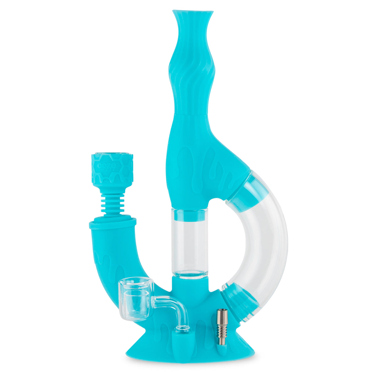 Echo Silicone Water Pipe & Dab Straw - Aqua Teal | Only At OozeLife
